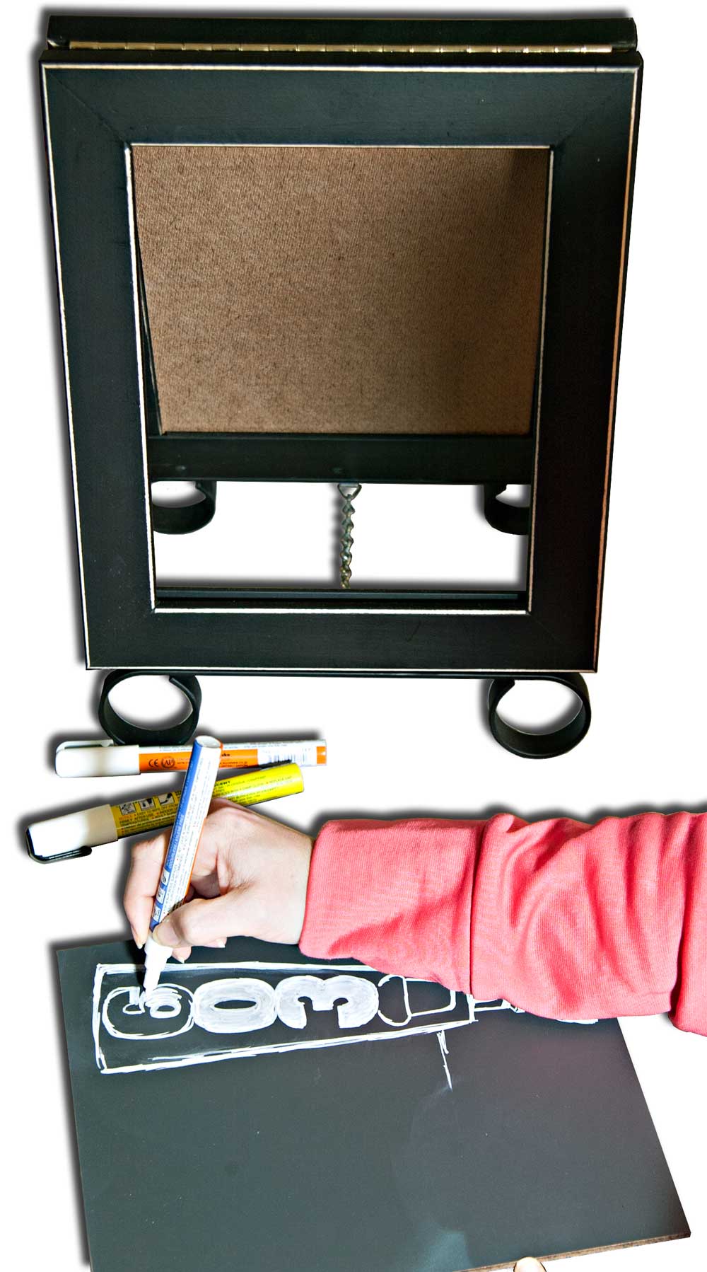 Medium 9 by 12 Inch Framed Chalkboard Stand with Easy to Change Boards