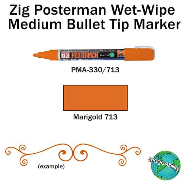 Marigold Wet-Wipe Medium Bullet 2mm Tip Marker by Zig Posterman