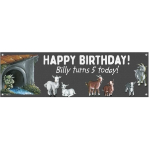 Goat Theme Happy Birthday Banner for Parties and Celebrations