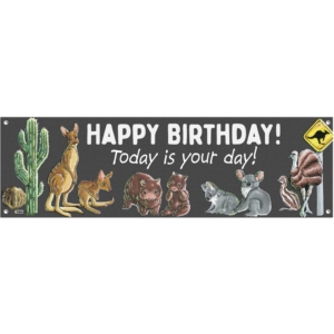Outback Theme Happy Birthday Banner for Parties and Celebrations