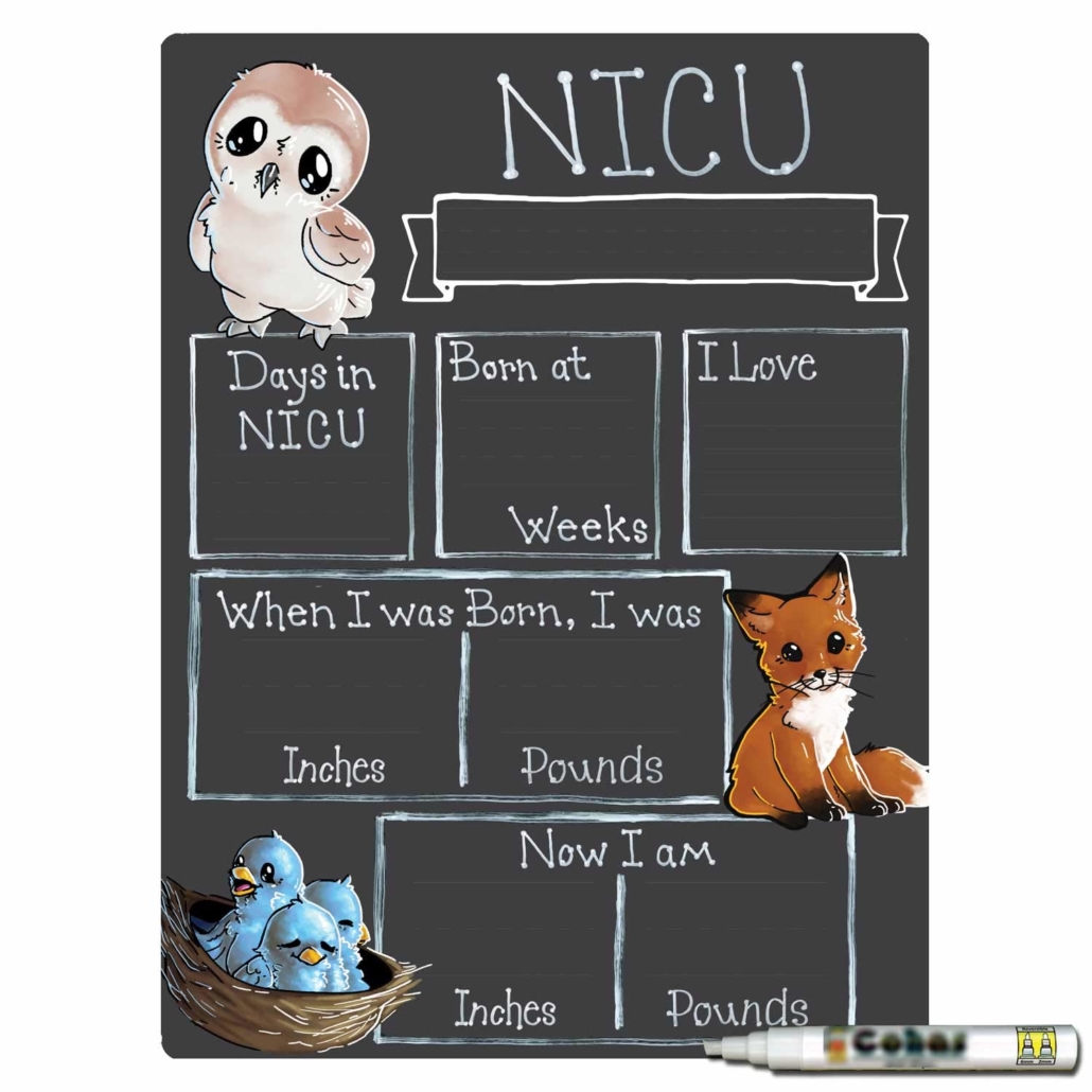 Woodland Theme NICU Milestone Boards for Newborn and Neonatal Stays